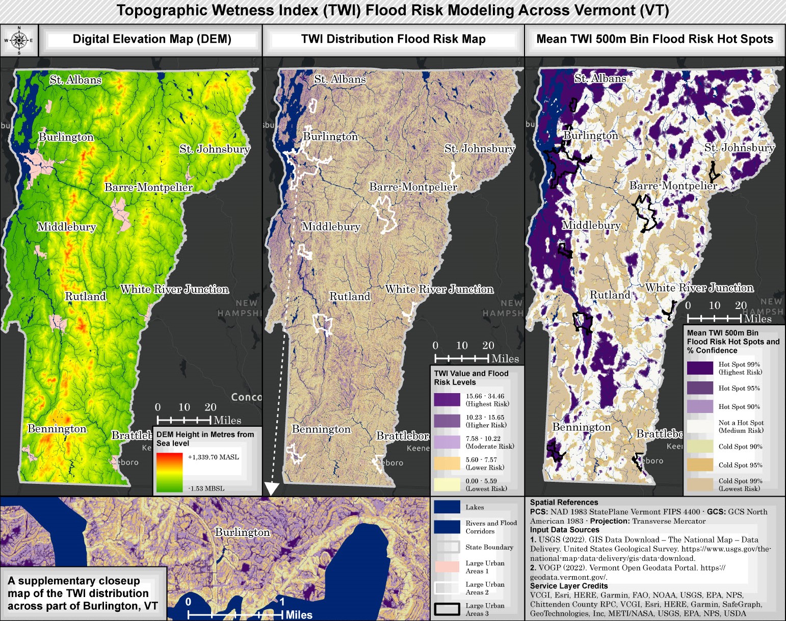 Topographic Wetness Index, Vermont – GIS Hotspot